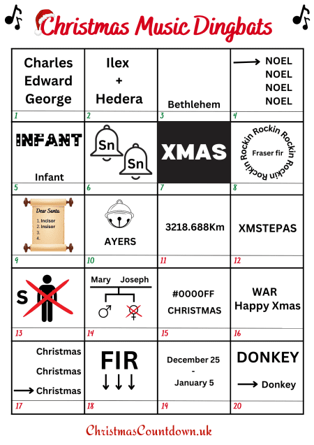 Christmas Music Dingbat Puzzles With Answers 2025