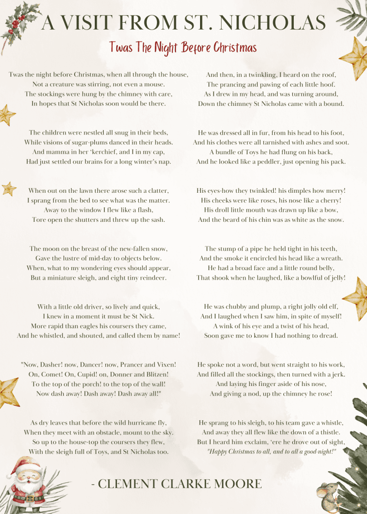 Twas The Night Before Christmas Poem (Full Version)