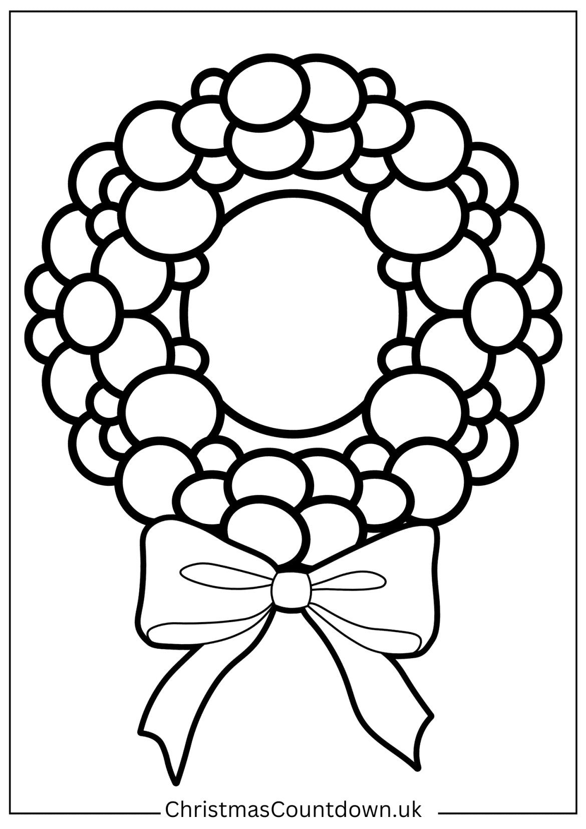 Christmas Wreath Colouring Pages - Free & Printable