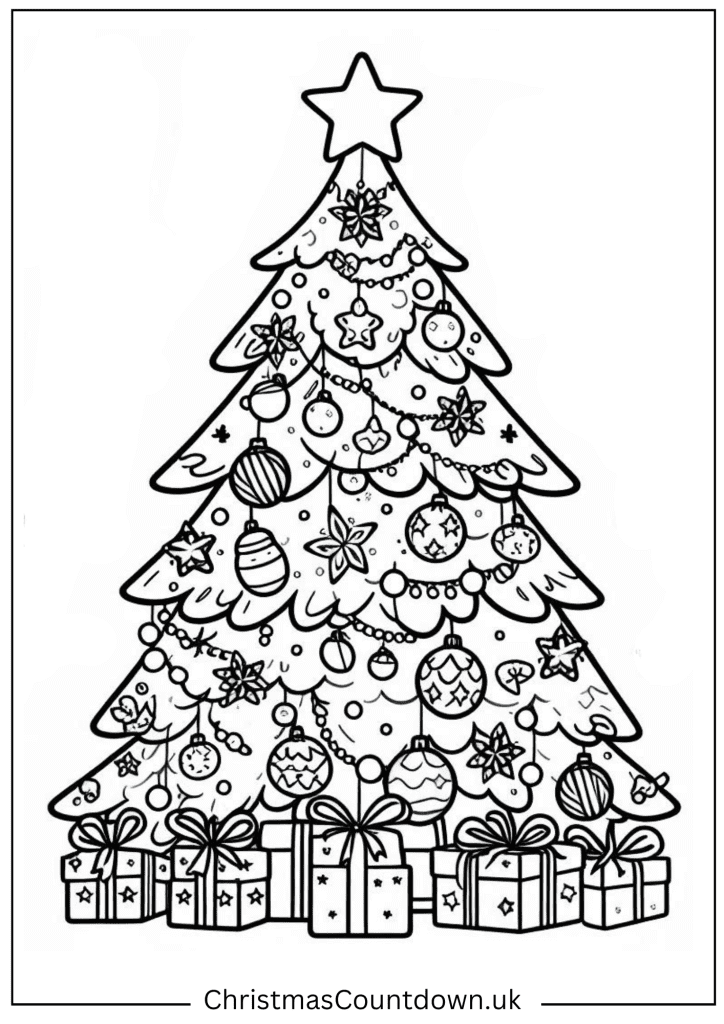50 Christmas Tree Colouring Pages - Free & Printable